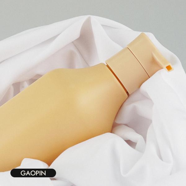 Quality 350ml Plastic Shampoo Bottles Lotion Cosmetic Packaging With Gold Pump for sale
