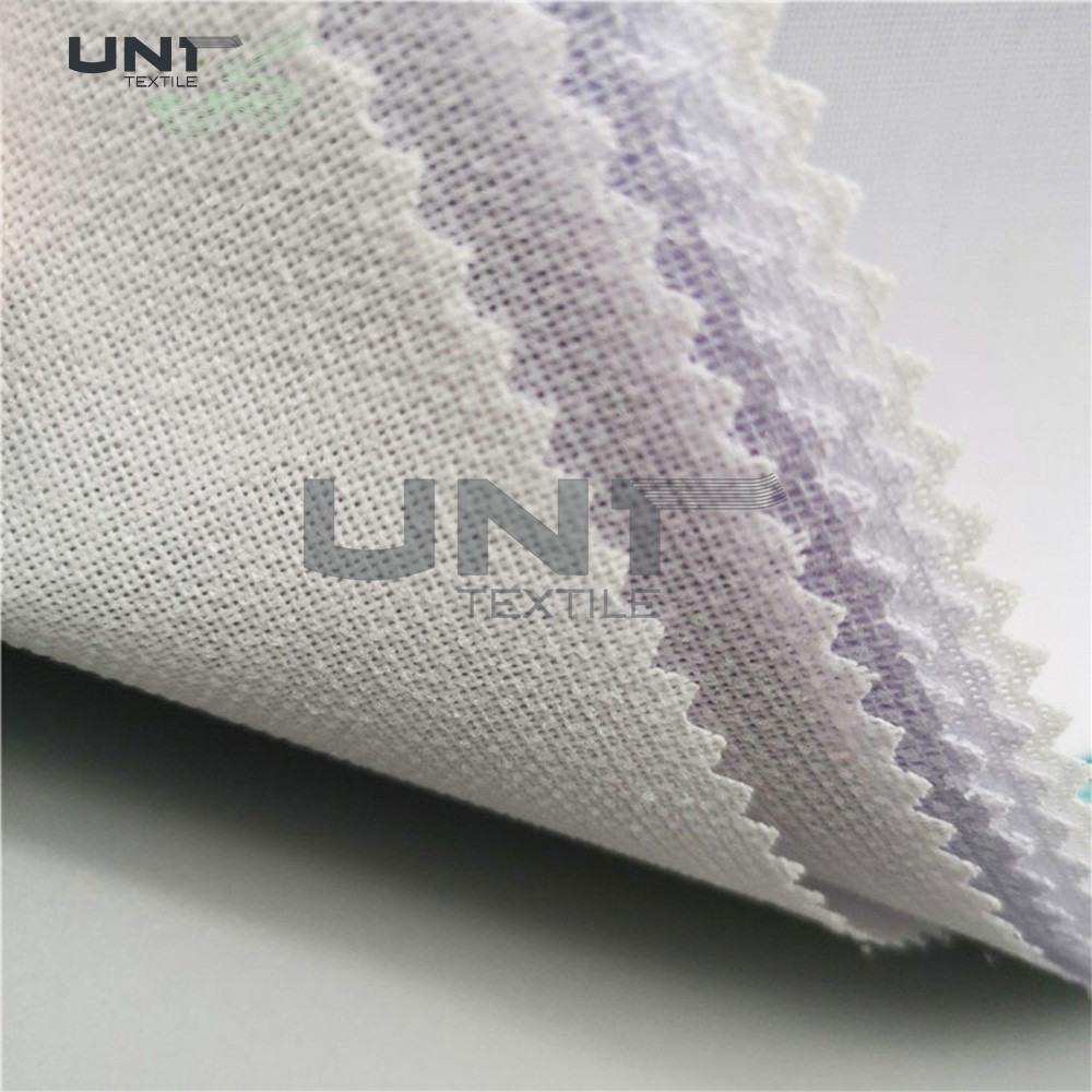 Quality Cap Resin Cotton Woven Fusible Interlining With PES LDPE Coating for sale