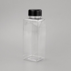 Quality 350ml Plastic Square Bottles Food Grade Transparent Empty Juice Bottles for sale