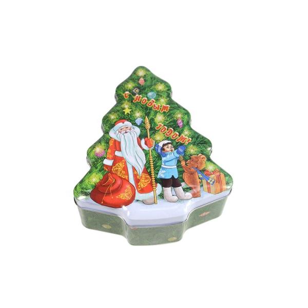 Quality Christmas Tree Shaped Tins Present Decorative Holiday Tins Custom Design Gift for sale