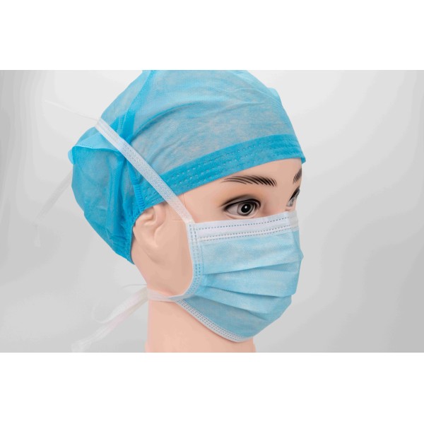 Quality EN14683 Level3 Breathable Disposable Medical Use 3ply Face Mask 17.5x9.5cm With Nonwoven Tie for sale