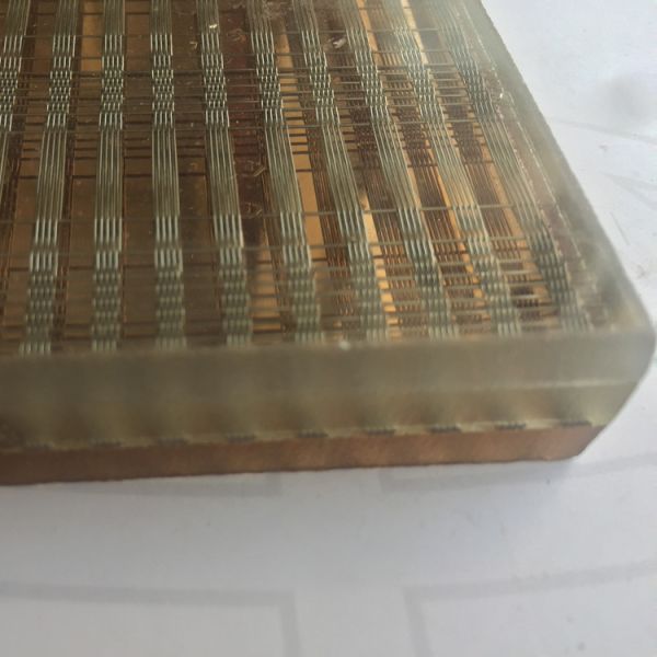 Quality Durable Transparent Copper Mesh Laminated Glass For Security Constructions for sale