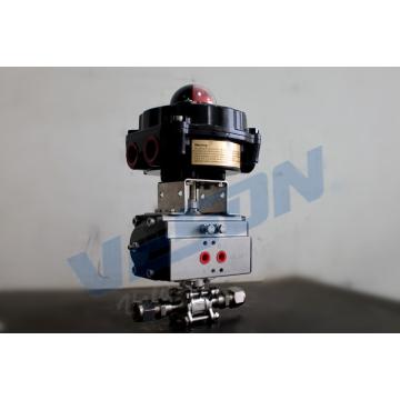 Medical Industry Pneumatic Air Control Valve / Sanitary Stainless Steel Ball