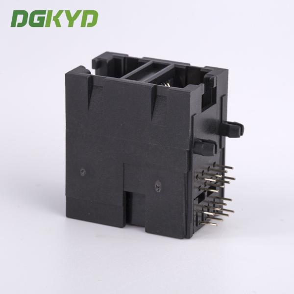 Quality 10/100 BASE Stack 2x1 Dual Port RJ45 Female Jack Double Deck Ethernet Socket for sale