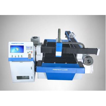 Quality 90 /min Fiber Laser Cutting Machine For Round Metal Pipe / Sheet Cutting，blue for sale