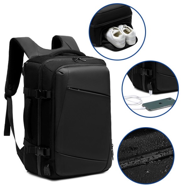 Quality Waterproof Multifunction 32L 15.6 In Expandable Laptop Backpack With USB for sale