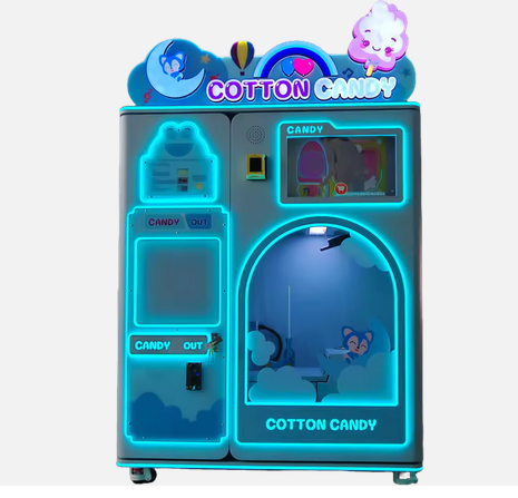 Quality 21.5 Inch SDK Screen Cotton Candy Floss Vending Machine For Shopping Mall for sale