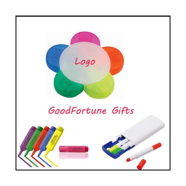 Quality cheap flower shape highlighter pen customed logo for school students gifts favor for sale