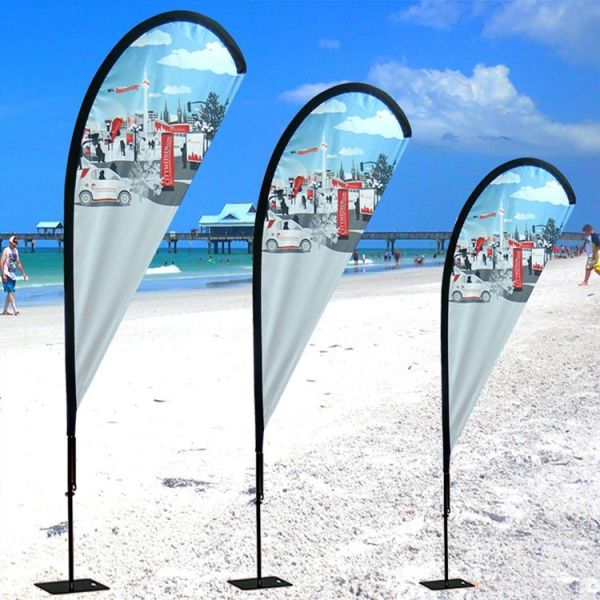 Quality Swooper Beach Teardrop Flags And Banners Custom Teardrop Banners Sublimation for sale