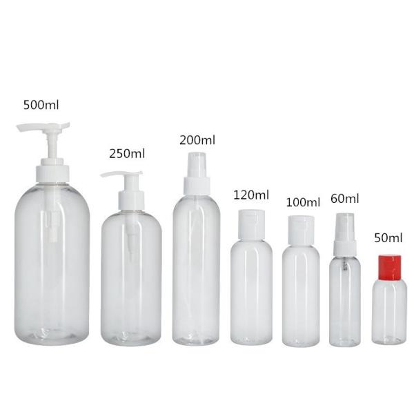 Quality 250ml plastic PET shampoo empty bottle with pump with pump dispenser for sale