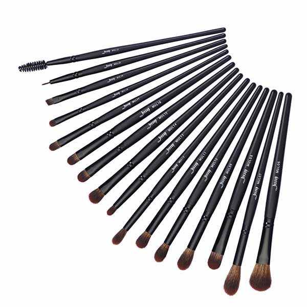 Quality Jessup Precision 16pcs Eye Makeup Brush Set Black Paint Spraying for sale