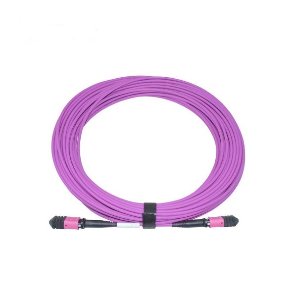 Quality MPO To MPO Female Fiber Optic Patch Cable OM4 50 / 125um LSZH Multimode for sale