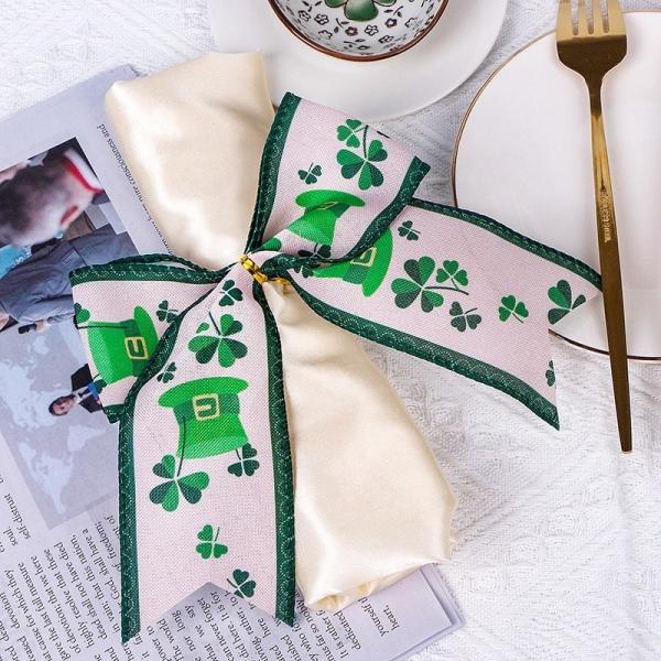 Quality 63mm Sustainable St.Patrick's Day Ribbon MSD Customized Wired Ribbon for Irish for sale