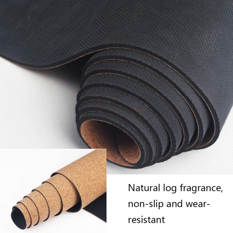 Luming YM-021 Cork Yoga Mat with Natural Rubber Bottom, Roots Eco Friendly Yoga Mat, Non Slip Yoga Cork Mat
