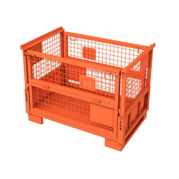 Quality Secure Locking System Collapsible Pallet Cage / Pallet Cages Galvanized Finish for sale