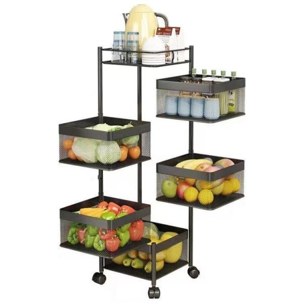Quality Rust Proof Rotating Kitchen Rack Carbon Steel Shelf 360° Swivel No Assembly for sale