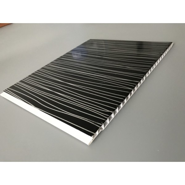 Quality OEM / ODM Design Decorative Pvc Wall Panels Black Rectangle Hollow Structure for sale