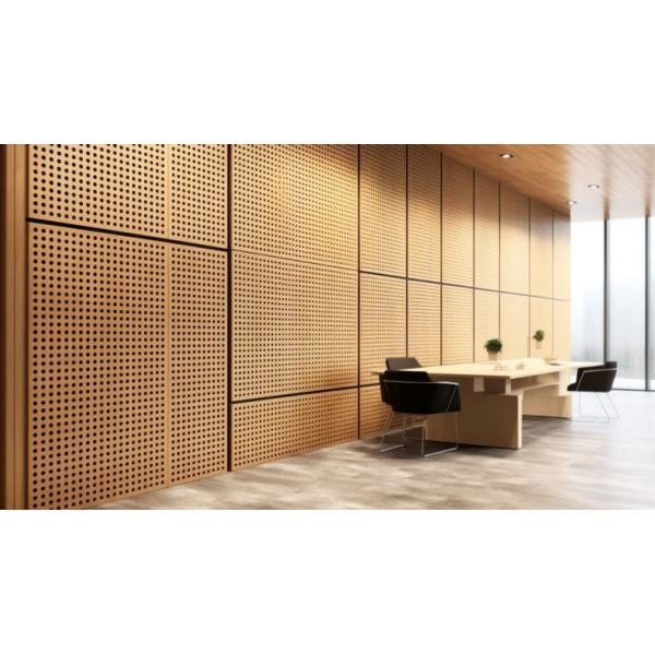 Quality OEM Veneer Perforated Acoustic Panel Ceiling Tile Sound Absorber for sale