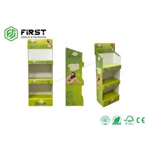 Quality POP Printing Cardboard Floor Displays 3 Shelves Customized Logo For Retail for sale