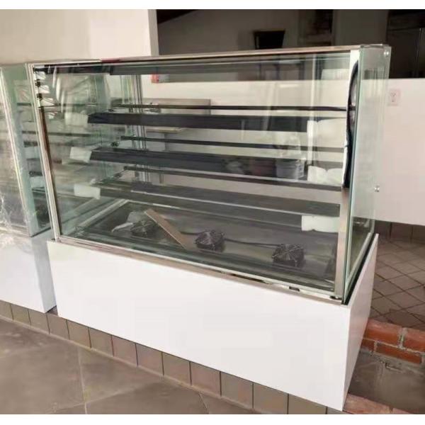 Quality Ambient Temperature Square Glass Dry Bakery Display Case 450L for sale