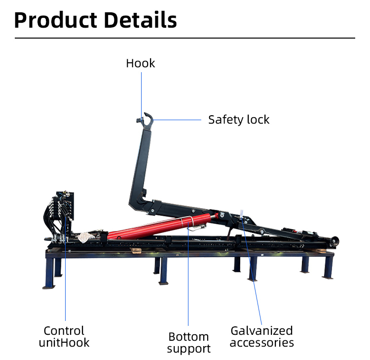 Hooklift system in operational position