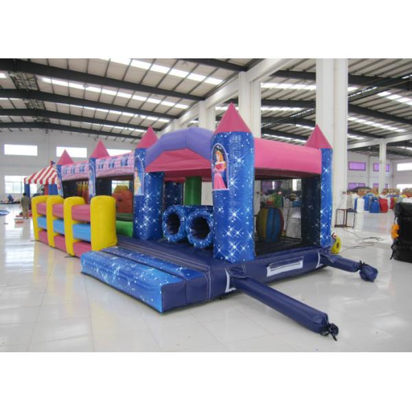 Quality Commercial Cartoon Inflatable Obstacle Courses Digital Printing 10 X 4m for sale