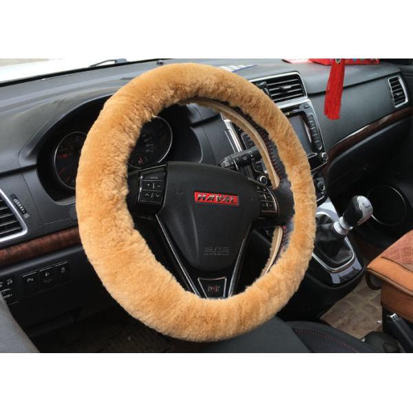 Quality Anti Slip Universal Steering Wheel Cover , Genuine Sheepskin Steering Wheel for sale