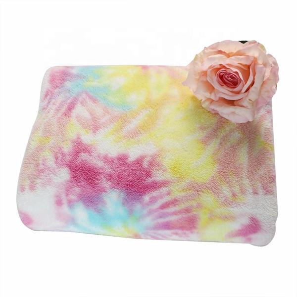 Quality Tie Dyed Rainbow Garment Soft Sherpa Fabric 240gsm 150D for sale