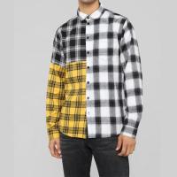China Cotton Color Contact Mens Long Sleeve Plaid Shirts Casual Street Style Cool Design for sale
