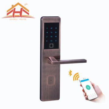Quality Intelligent Bluetooth Smart Door Lock Tempered Glass Touch Screen With Hidden for sale