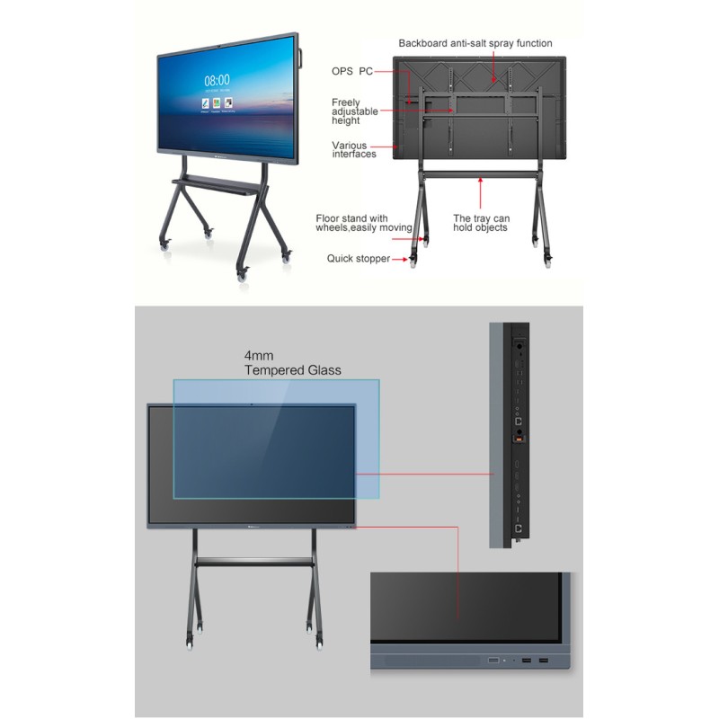Smart Interactive Whiteboard 65" Interactive Display Interactive Flat Panel For Kids 0