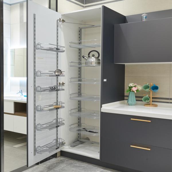 Quality Commercial Metal Handle Adjustable PVC Kitchen Cabinet Particle Board for sale