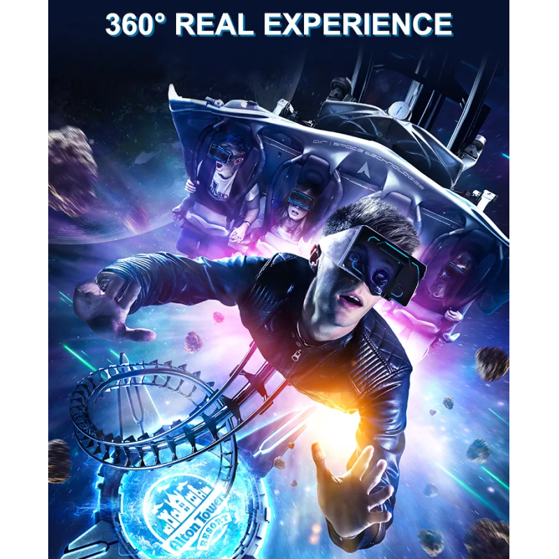 Dreamland VR Simulator front view showing double seats and VR equipment