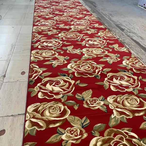 Quality Antimicrobial Rectangle Mosque Prayer Carpet Roll for Wall to Wall Installation for sale