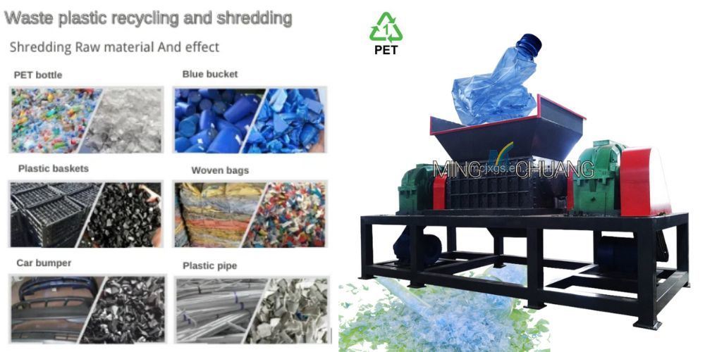 Full Automatic Thick Plastic Plate Duroplasts Two-Axis Crusher Shredder to Recycle Plastic