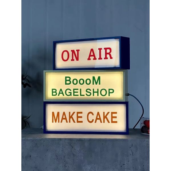 Quality Mobile charging store light box replaceable panel desktop logo signboard for sale