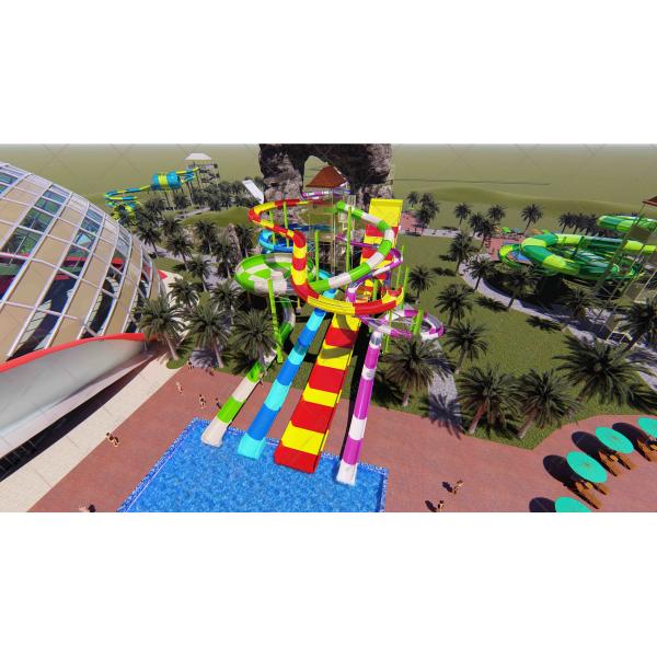 Quality Mountains Colorful Water Slide Fiberglass Rides For 4 People for sale