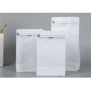 Quality Resealable 250g 500g Coffee Aluminum Foil Pouch 8 Sides Sealing Flat Bottom for sale