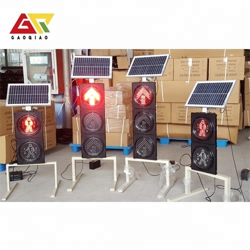 Quality Solar LED Traffic Lights Light Mounted On Traffic Light Pole Wireless Control for sale