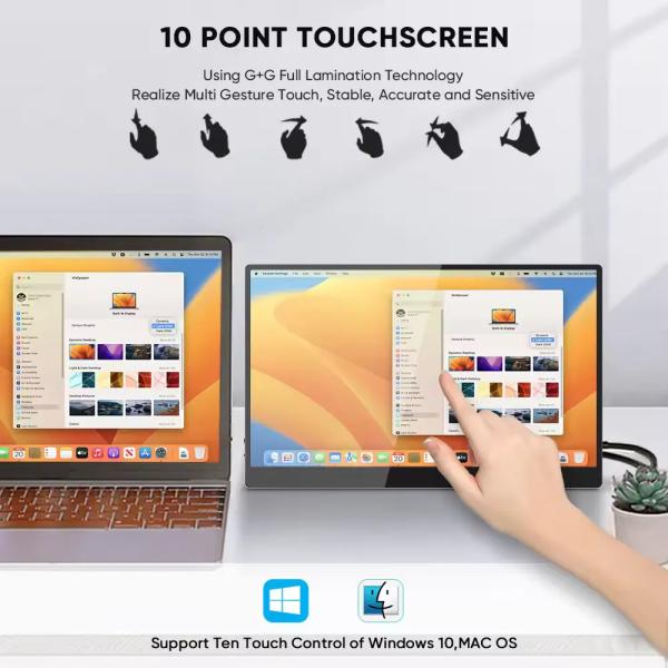 Quality 4k External Portable Monitor Touchscreen Extender USB HD Display for sale