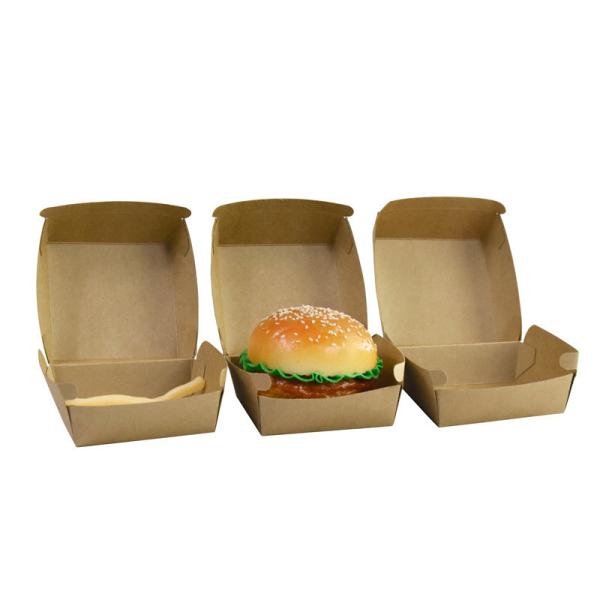 Quality Food grade fast food burger Kraft paper box wholesale custom burger packaging box for sale