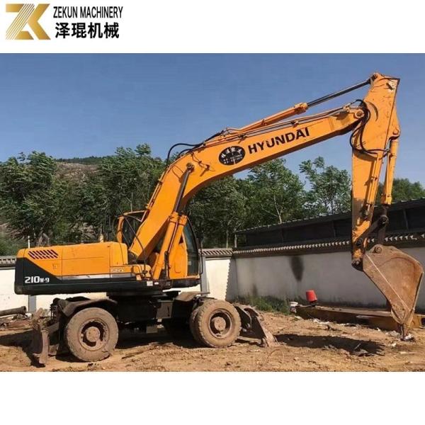 Quality 21 Ton Second Hand Mini Digger R210W-9 Used Wheel Excavator for sale