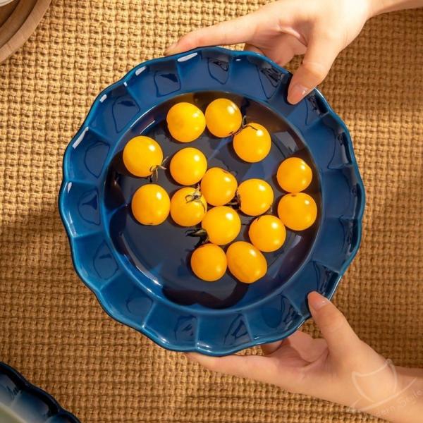 Quality 2024 Floral Ceramic Dining Plate Set Tableware Porcelain Blue Stoneware for sale