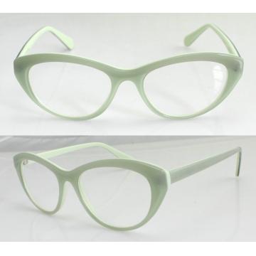 Quality Stylish White Hand Made Acetate Womens Eyeglass Frames With Demo Lens for sale