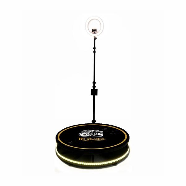 Quality Adjustable 360 Video Photo Booth Selfie Platform Automatic Spin With Ring Light for sale