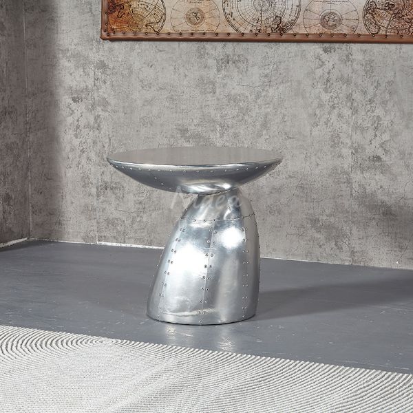 Quality Nidea #311 Aviator Retro Industrial Loft Style Aluminum Handmade Coffee Table with Chair for Living Room for sale