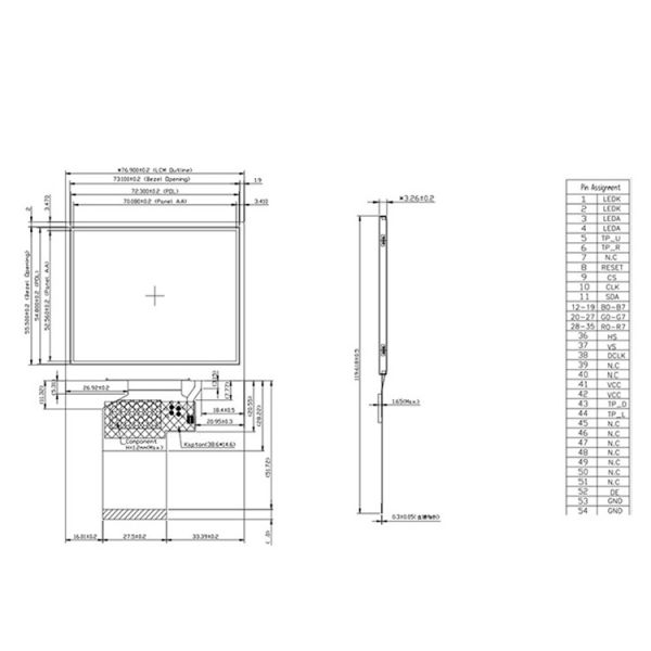 Quality 3.5 Inch Small TFT LCD Display 320 X 240 HX8238D Touch Panel Tft Display Screen for sale