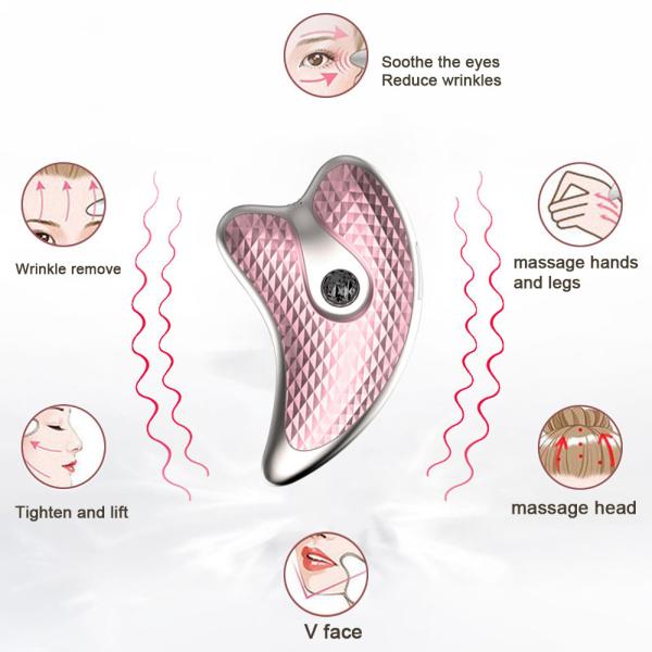 Quality Rechargeable Heated Electric Gua Sha Massager Vibrating Lifting for sale