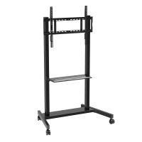 Quality factory Wholesale 55"- 86" Adjustable Mobile TV Stand With Wheels Compatibility for sale