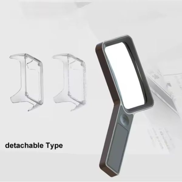 Quality Handheld Rectangular Magnifier 6 LED Light with USB Charging Cable 3Light for sale